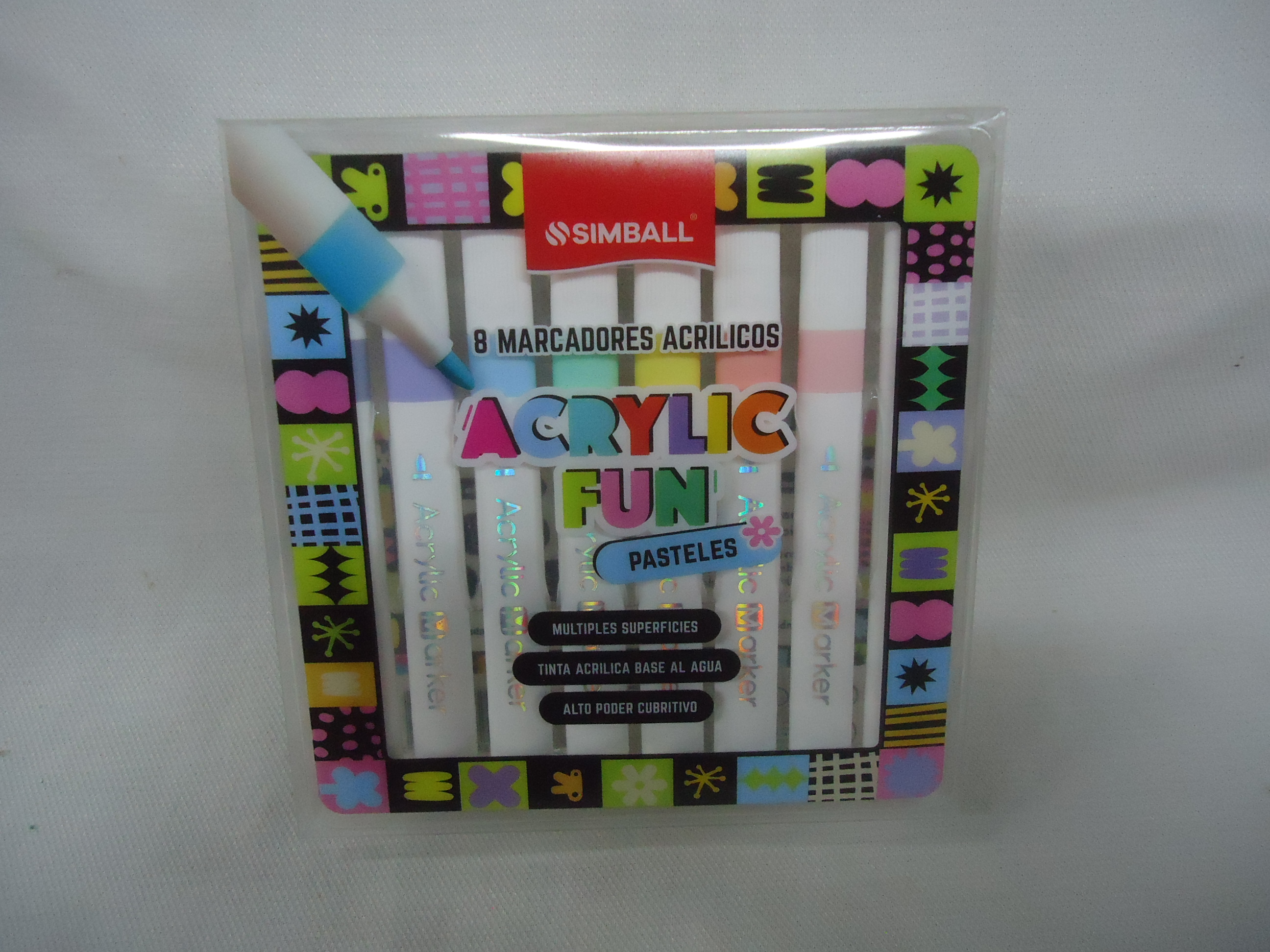 MARCADOR SIMBAL ACRILICO PASTEL X 8 uni. | Distribuidora CyG